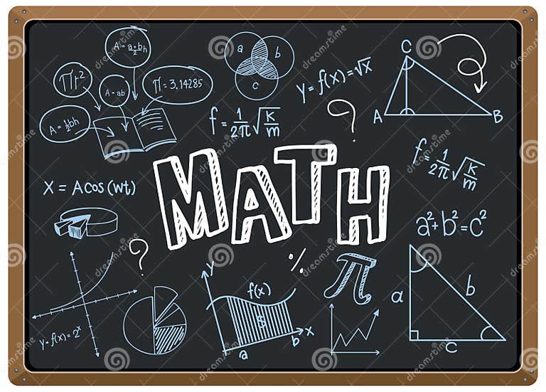 Math Formula on Blackboard Isolated Stock Vector - Illustration of ...