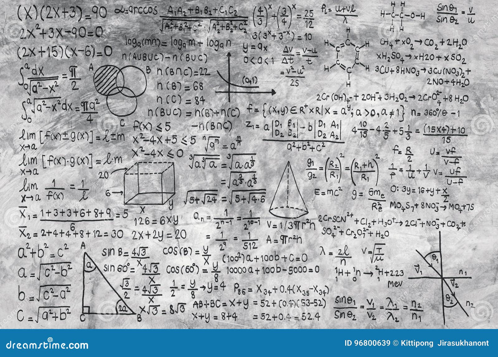 Math Formula on Grey Background Stock Image - Image of calculation ...