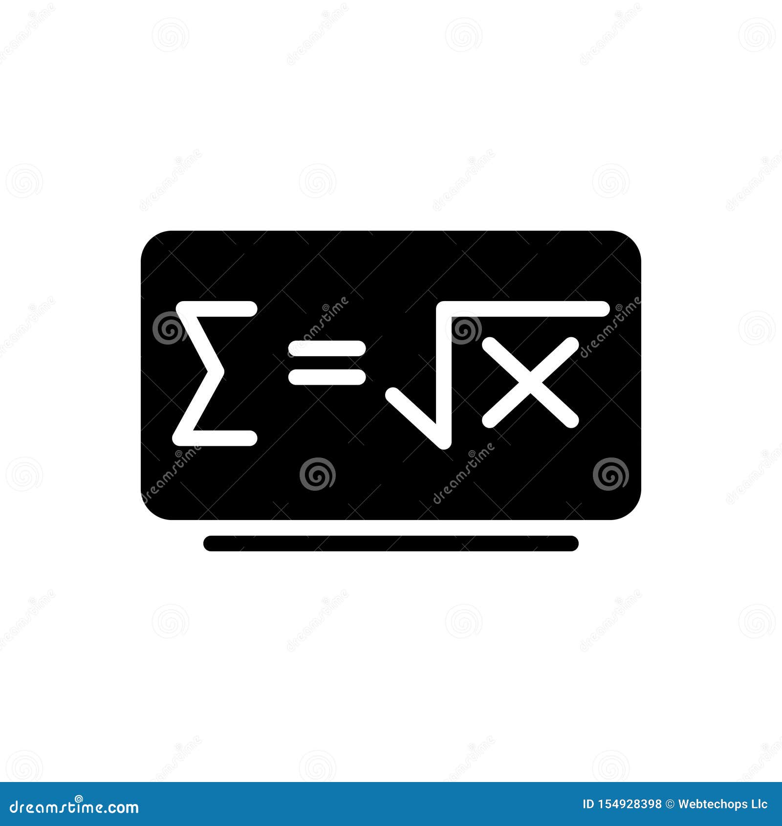 Black Solid Icon for Math Formula, Emblem and Education Stock Vector ...