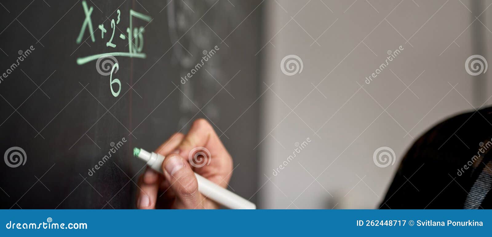 Math Formula Writing Man with Marker on Blackboard Stock Image - Image ...