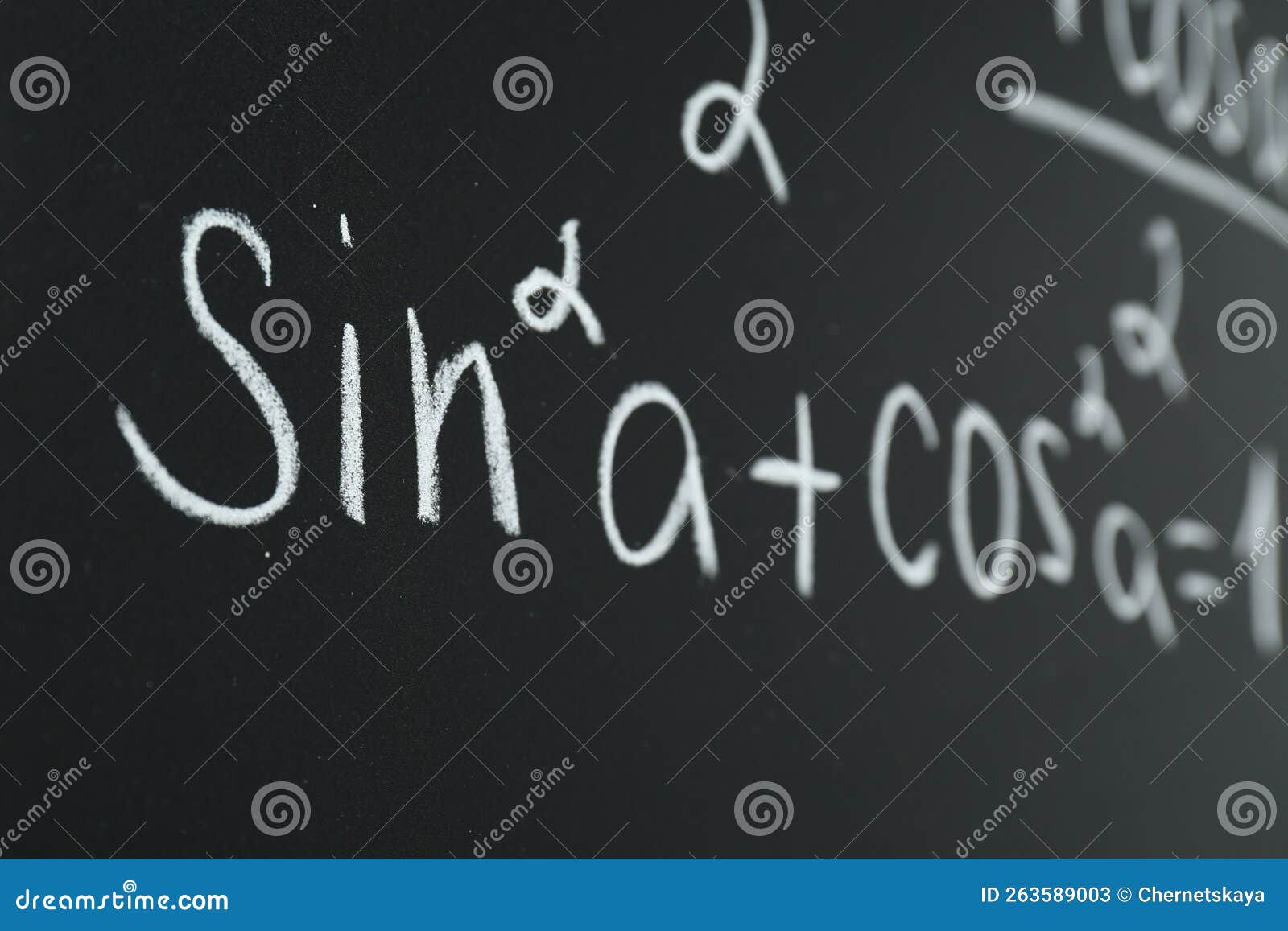 Math Formula Written on Chalkboard, Closeup View Stock Image - Image of ...