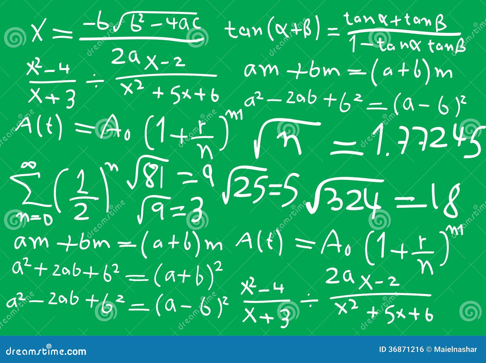 Math formulas stock illustration. Illustration of education - 36871216