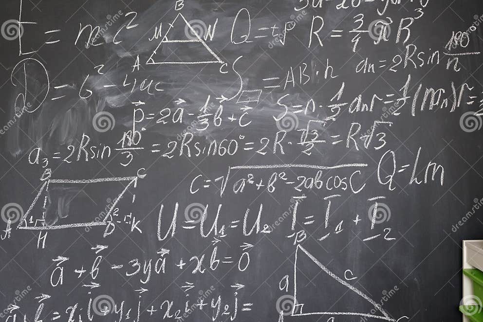 Math Formulas on Black Board Stock Image - Image of number, education ...