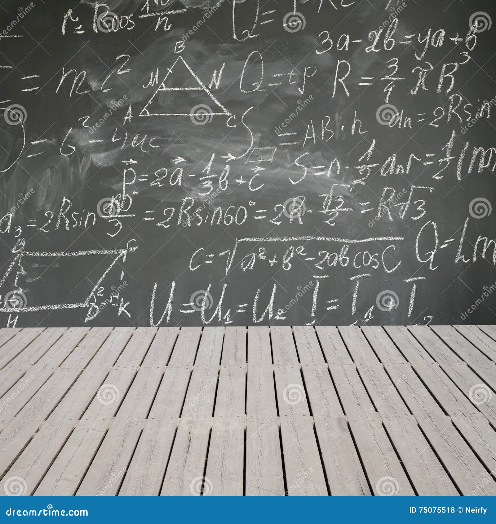 Math Formulas on Black Board Stock Photo - Image of math, algebra: 75075518