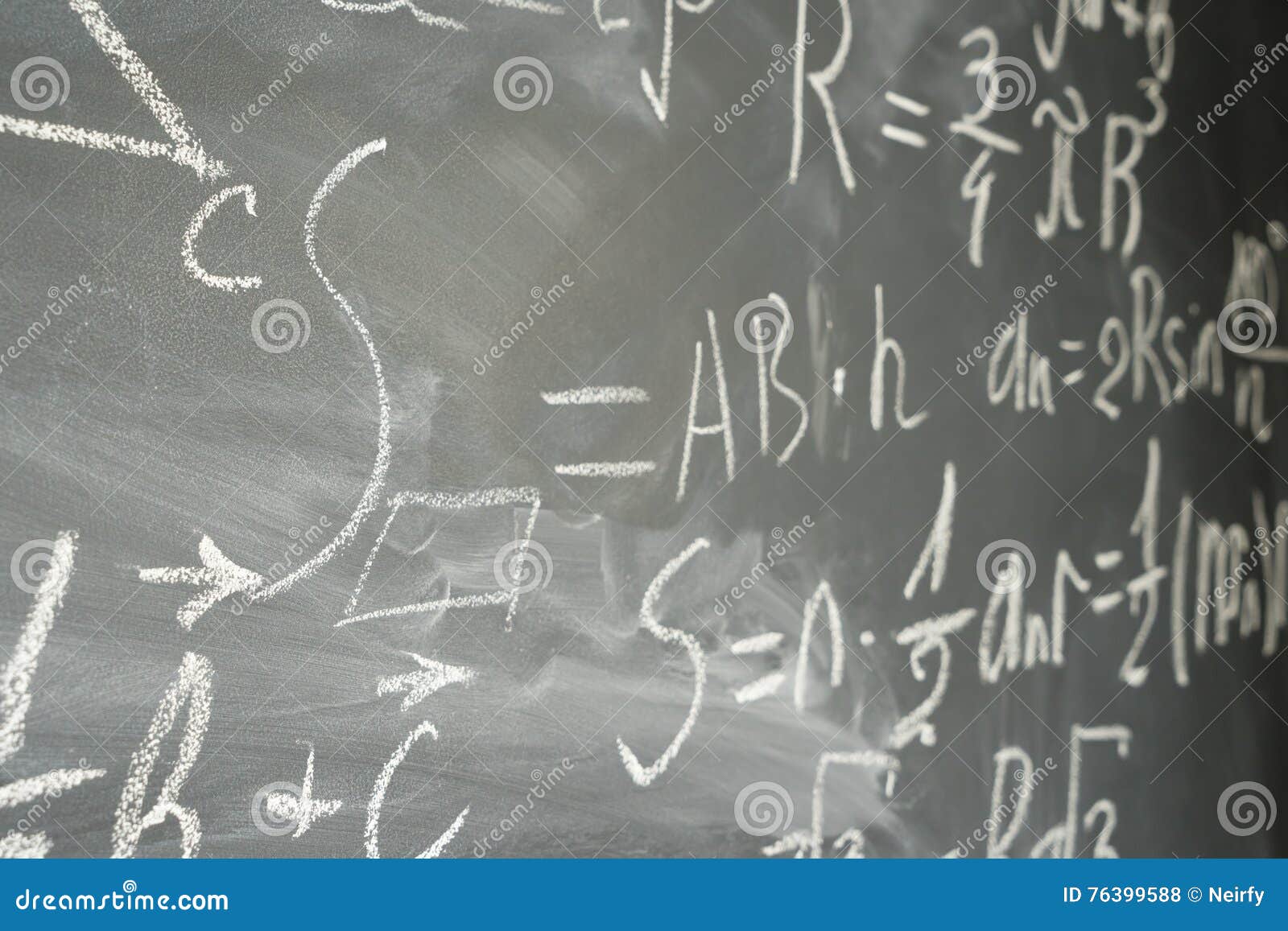 Math Formulas on Black Board Stock Photo - Image of classroom ...