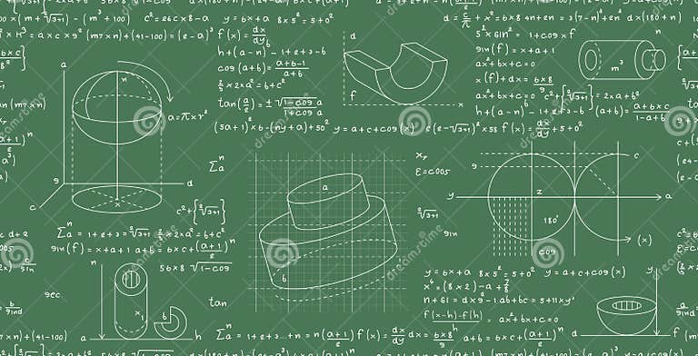 Mathematical Formulas on the Blackboard. Stock Vector - Illustration of ...
