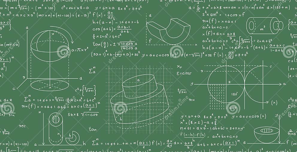 Mathematical Formulas on the Blackboard. Stock Vector - Illustration of ...