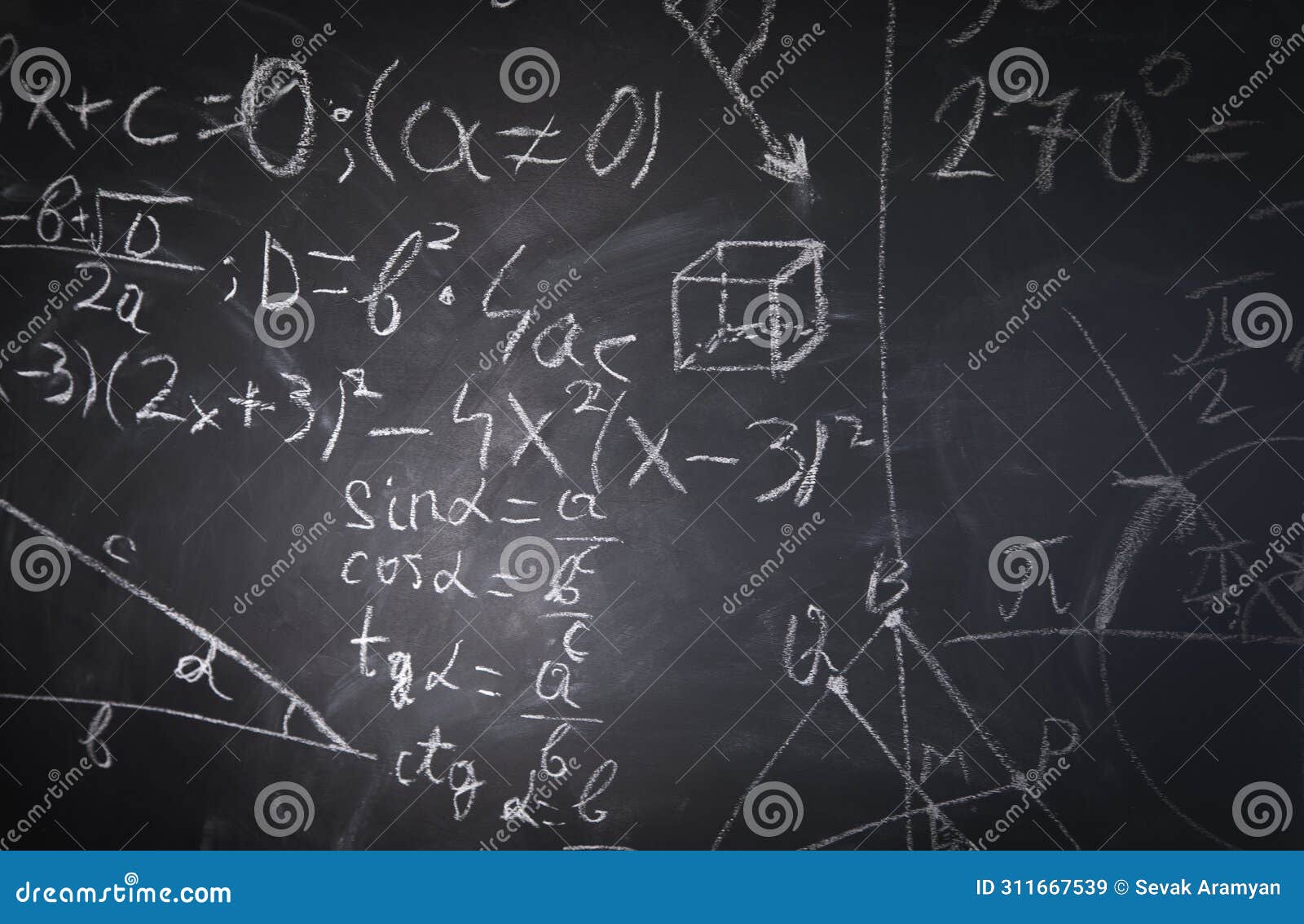 Math Formulas on a Blackboard Stock Image - Image of math, education ...