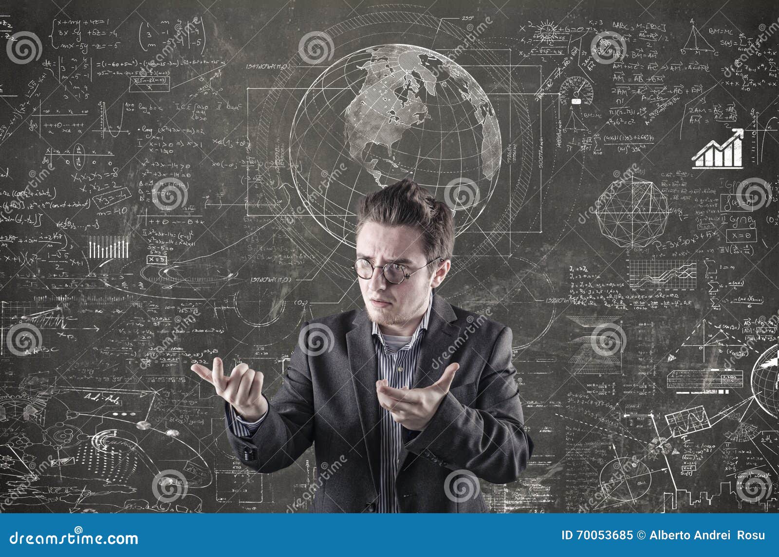 Math Formulas on Blackboard Stock Image - Image of education, male ...