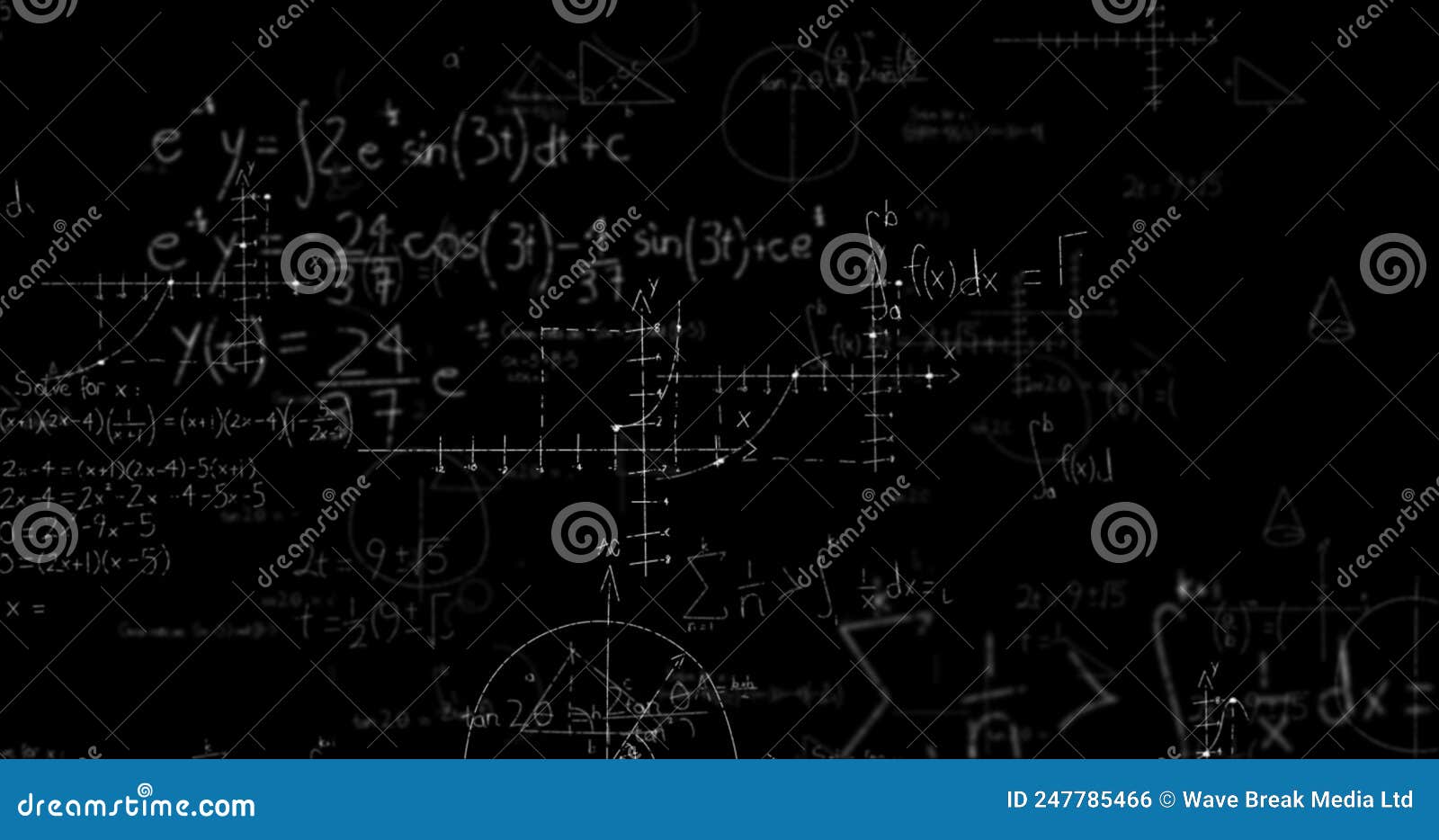 Math Formulas on Blackboard Stock Illustration - Illustration of ...