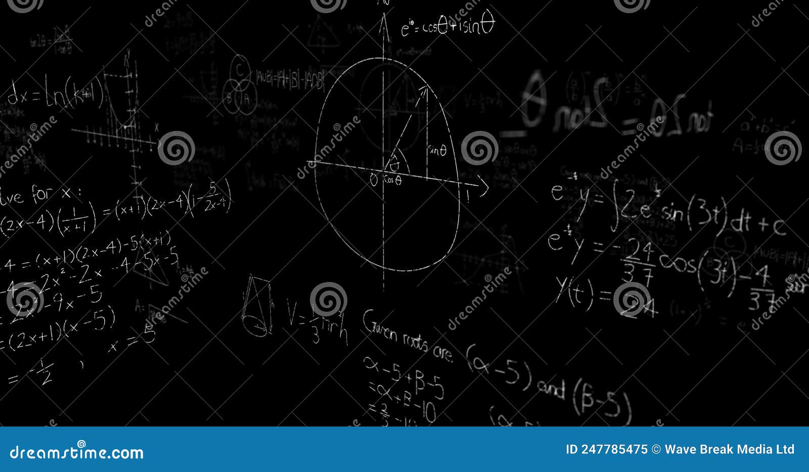 Math Formulas on Blackboard Stock Illustration - Illustration of ...