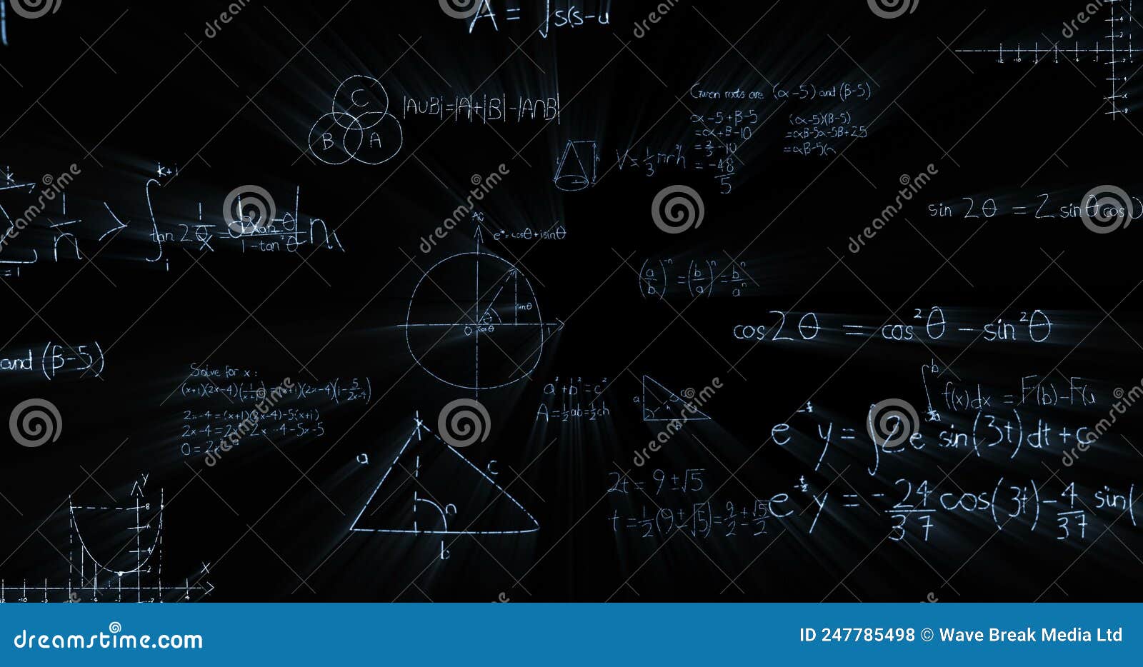 Math Formulas on Blackboard Stock Illustration - Illustration of ...