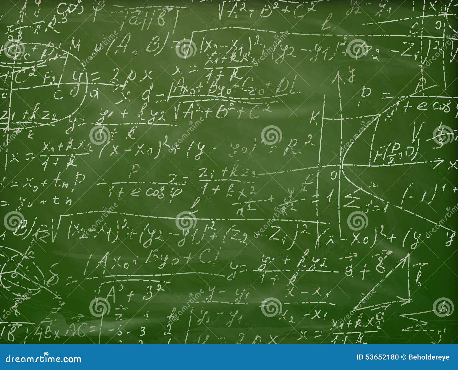 Math Formulas on a Blackboard. EPS 10 Stock Vector - Illustration of ...