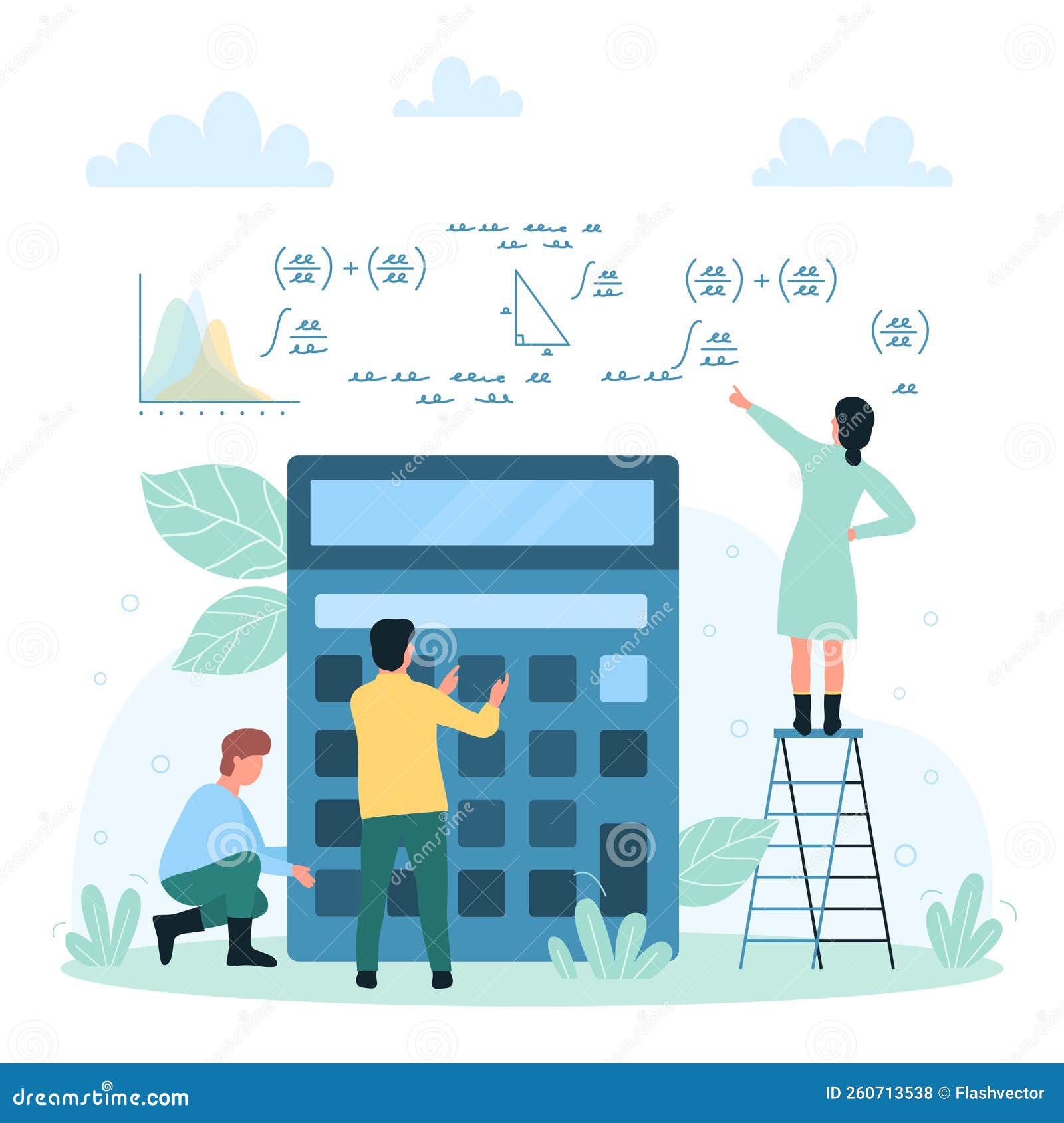Math Formulas and Calculation, Mathematics School or University Lesson ...