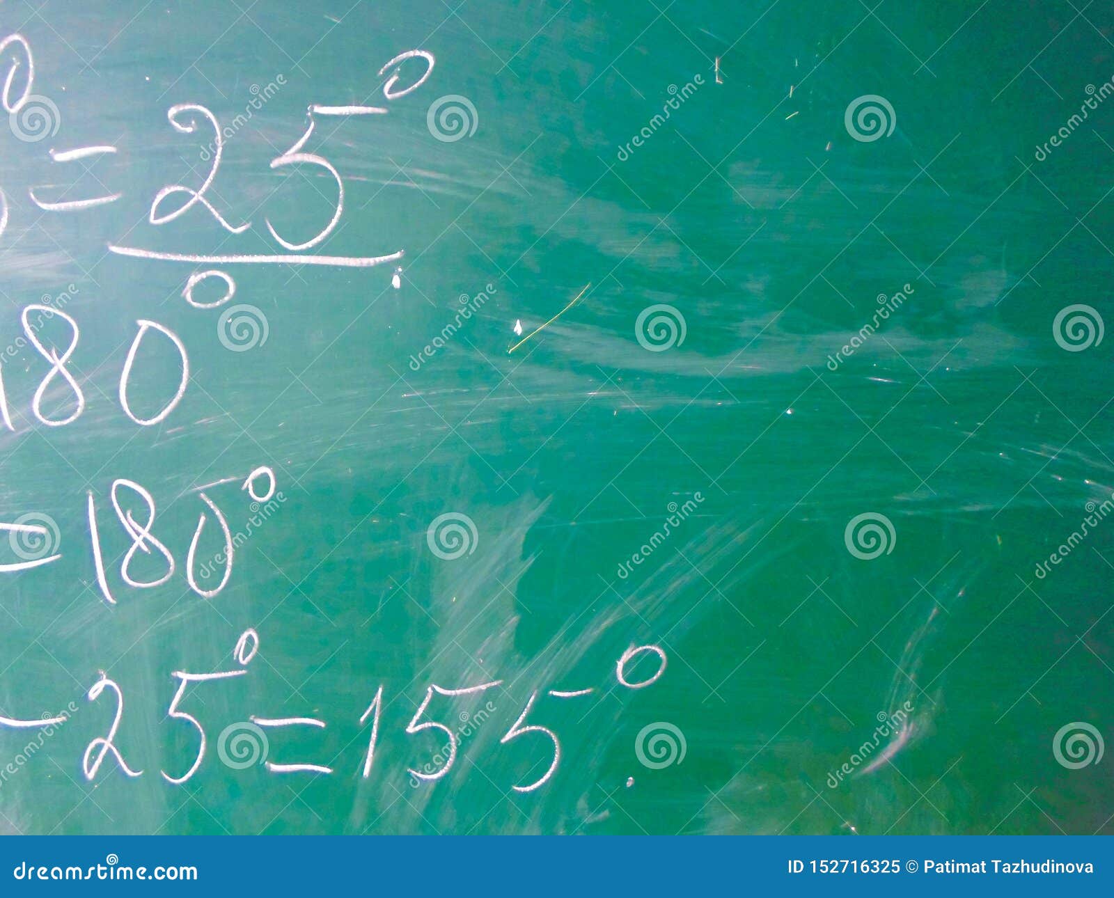 Math Formulas on Green Board, School Board. the Concept is Time To ...