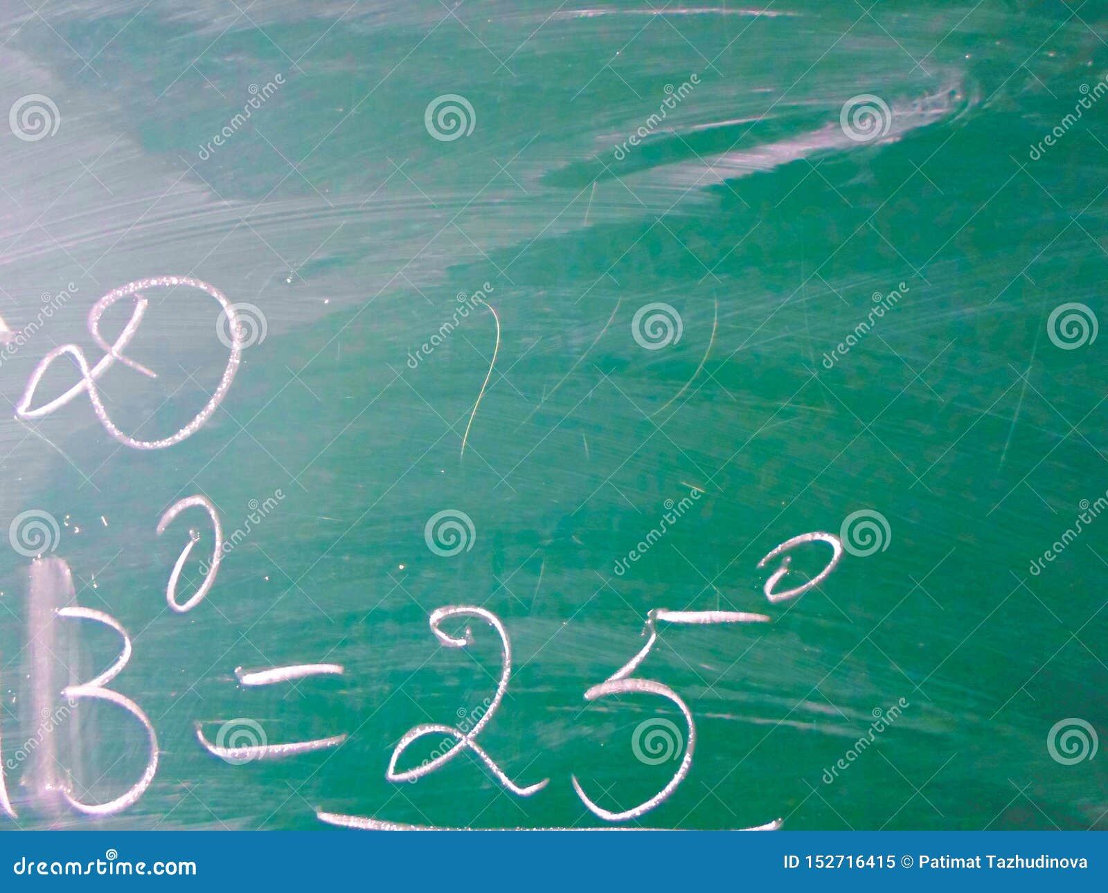 Math Formulas on Green Board, School Board. the Concept is Time To ...