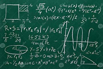 Math Formulas on School Blackboard Education Stock Illustration ...