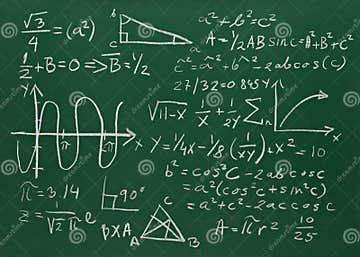 Math Formulas on School Blackboard Education Stock Illustration ...