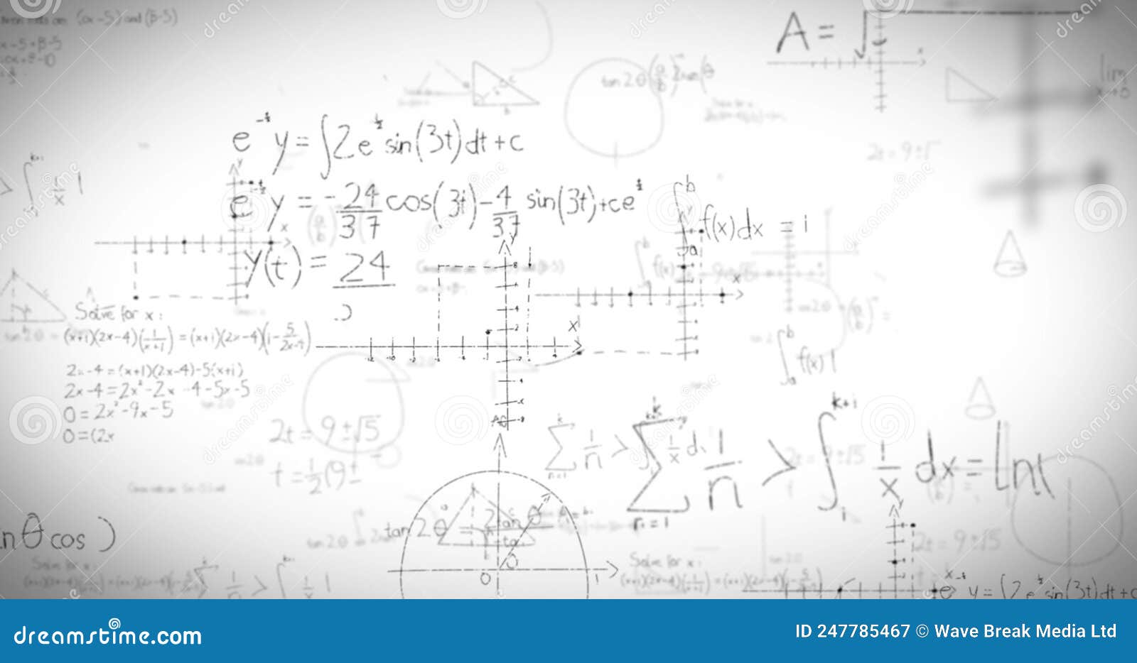 Math Formulas on Whiteboard Stock Illustration - Illustration of ...
