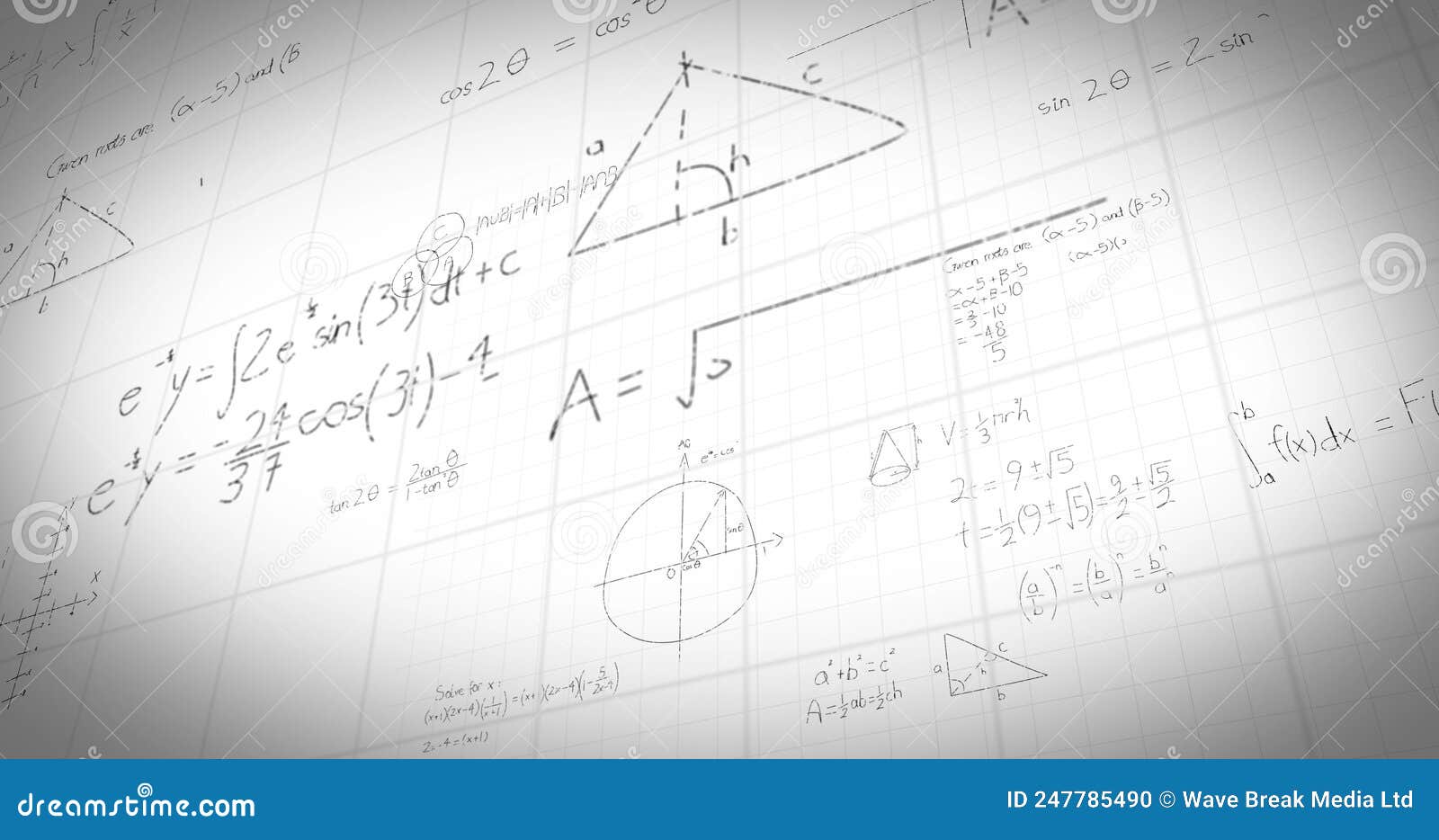 Math Formulas on Whiteboard Stock Illustration - Illustration of ...