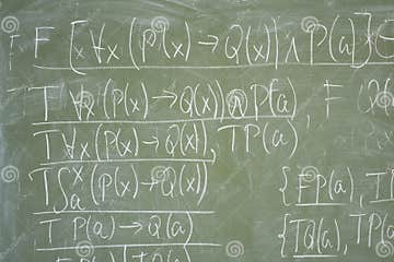 Math Formulas Written on the Desk Stock Image - Image of algebra, chalk ...