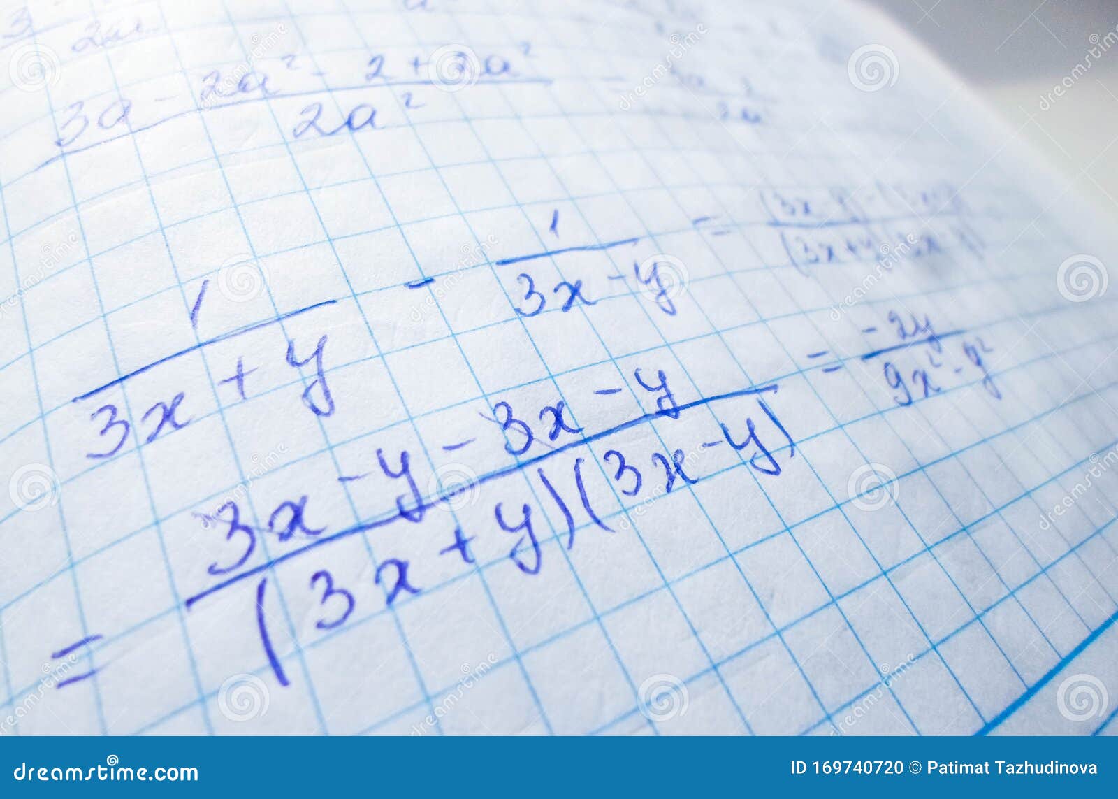 Math Formulas are Written in a Notebook with a Pen. the Solution of ...