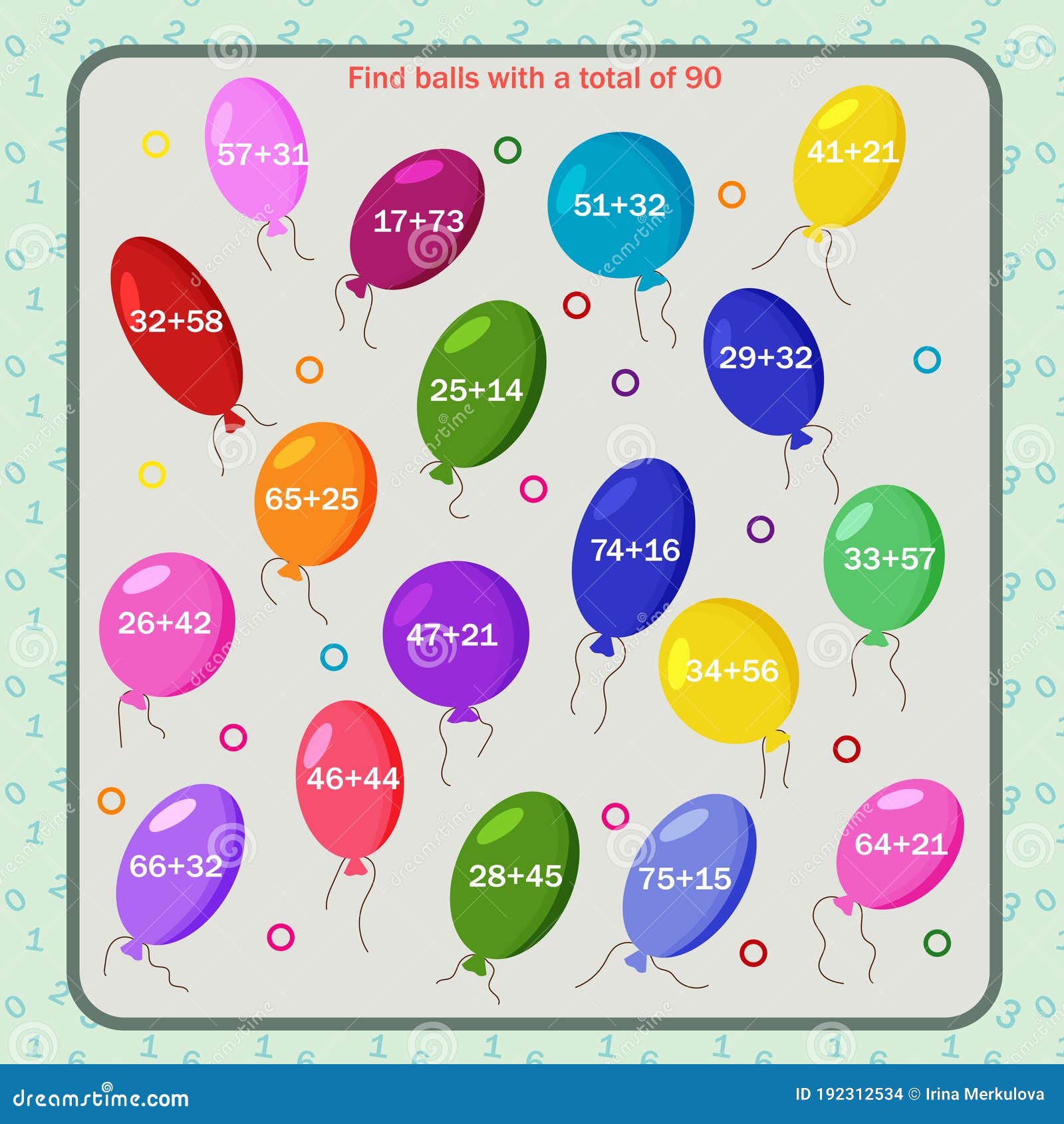 Math game for children. stock illustration. Illustration of total ...