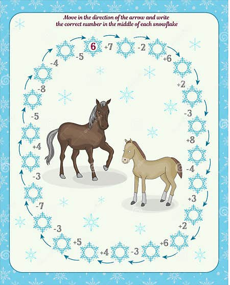 Math Game for Children with Squirrel. Worksheet Stock Illustration ...