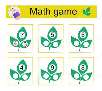 Math Game. Kids Activity Sheet. Developing Numeracy Skills Stock Vector ...
