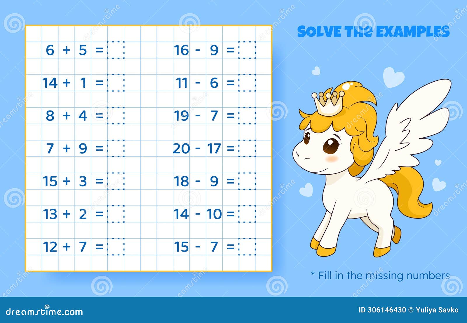 Math Game for Kids. Addition and Subtraction. Stock Illustration ...