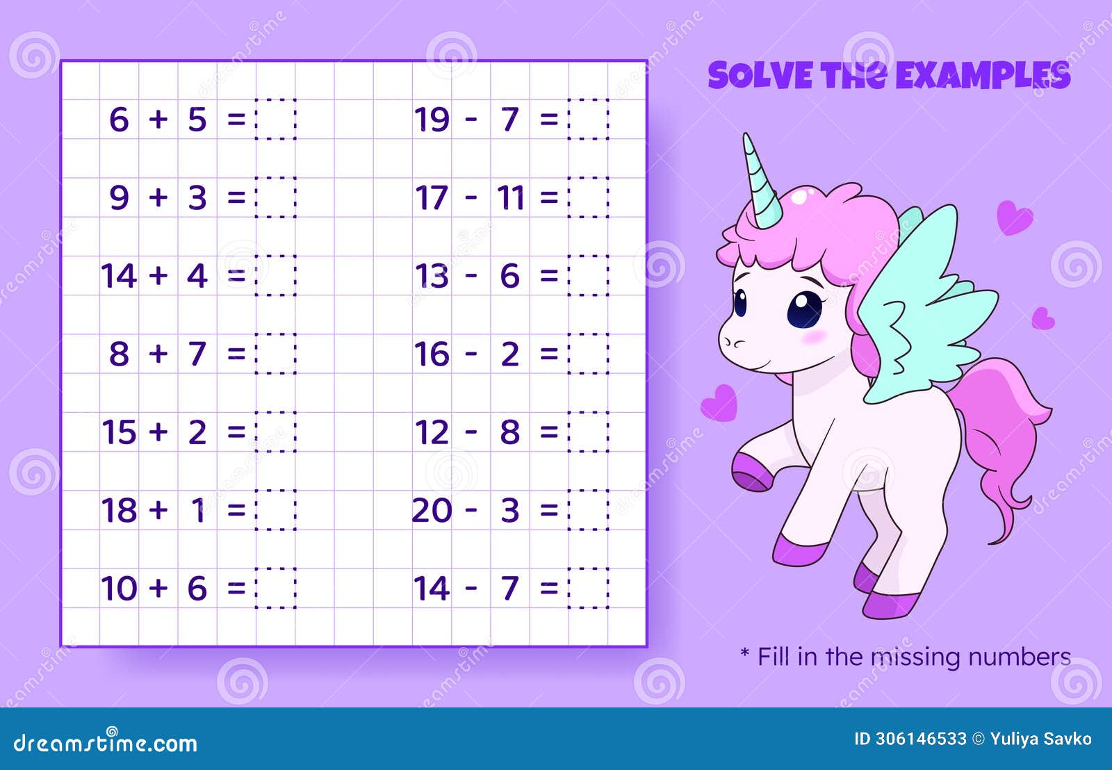 Math Game for Kids. Addition and Subtraction. Stock Illustration ...