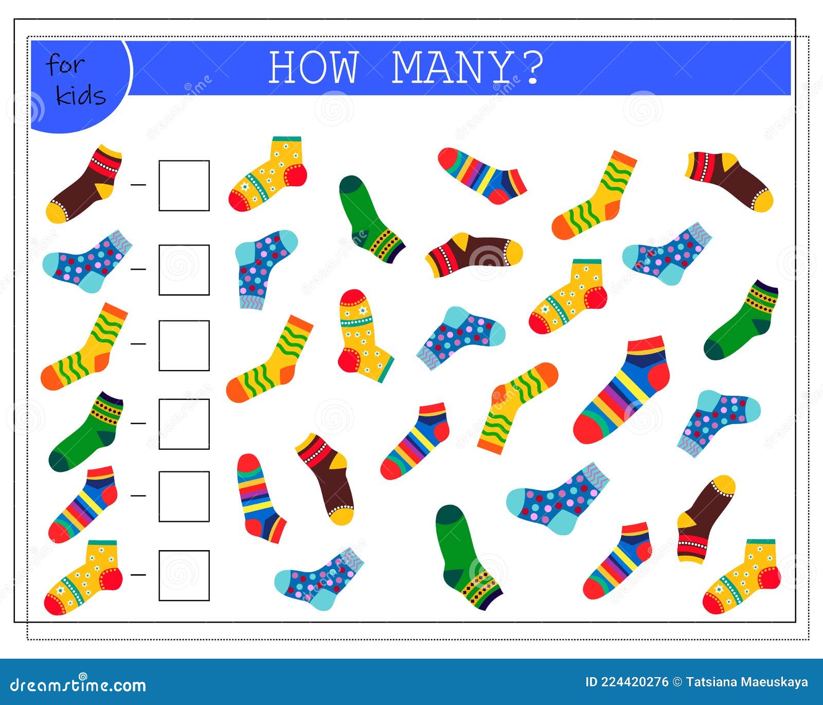 Math Game for Kids. Count How Many of Them There are. Multi-colored ...