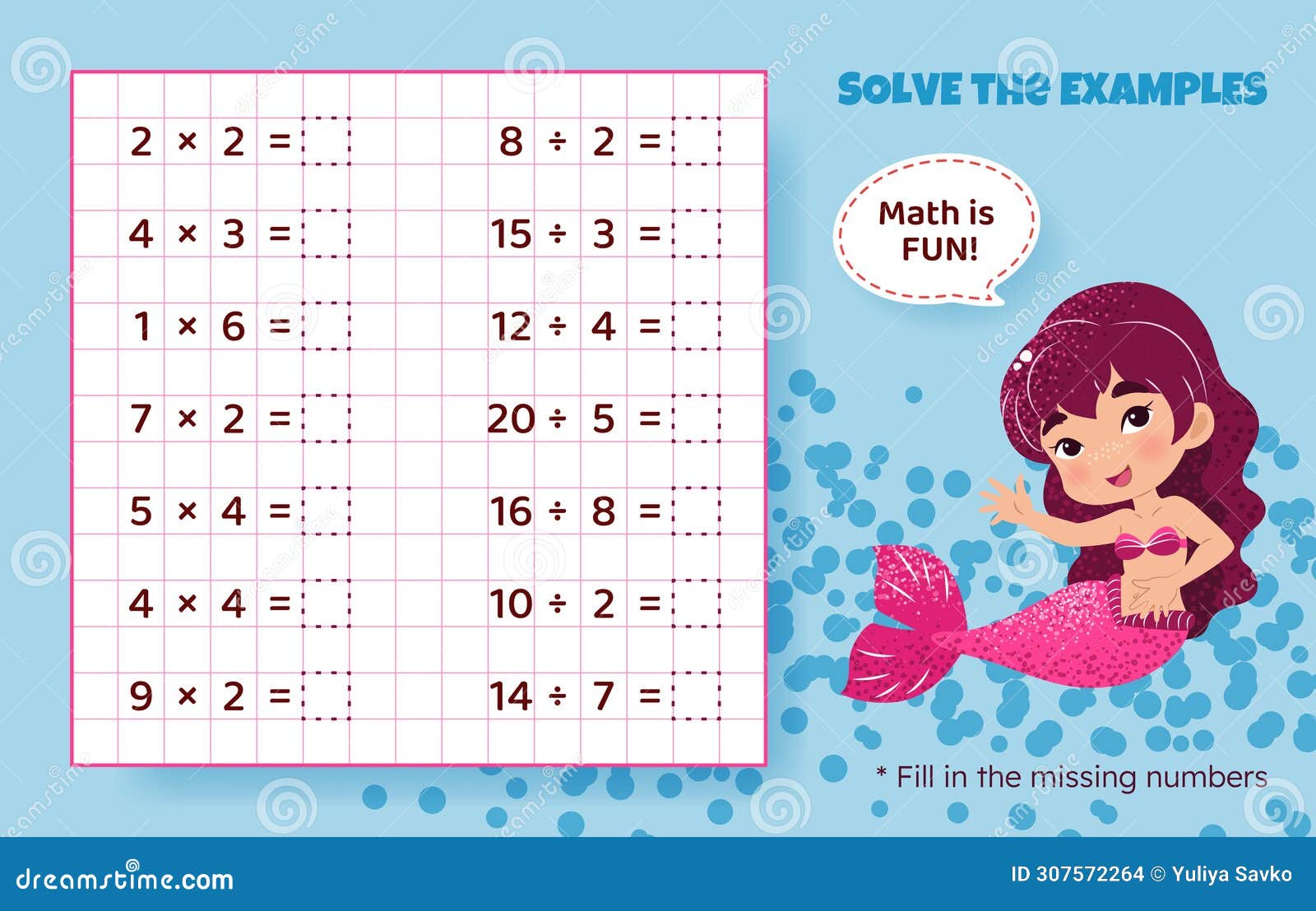 Math Game for Kids. Multiplication and Division. Stock Vector ...