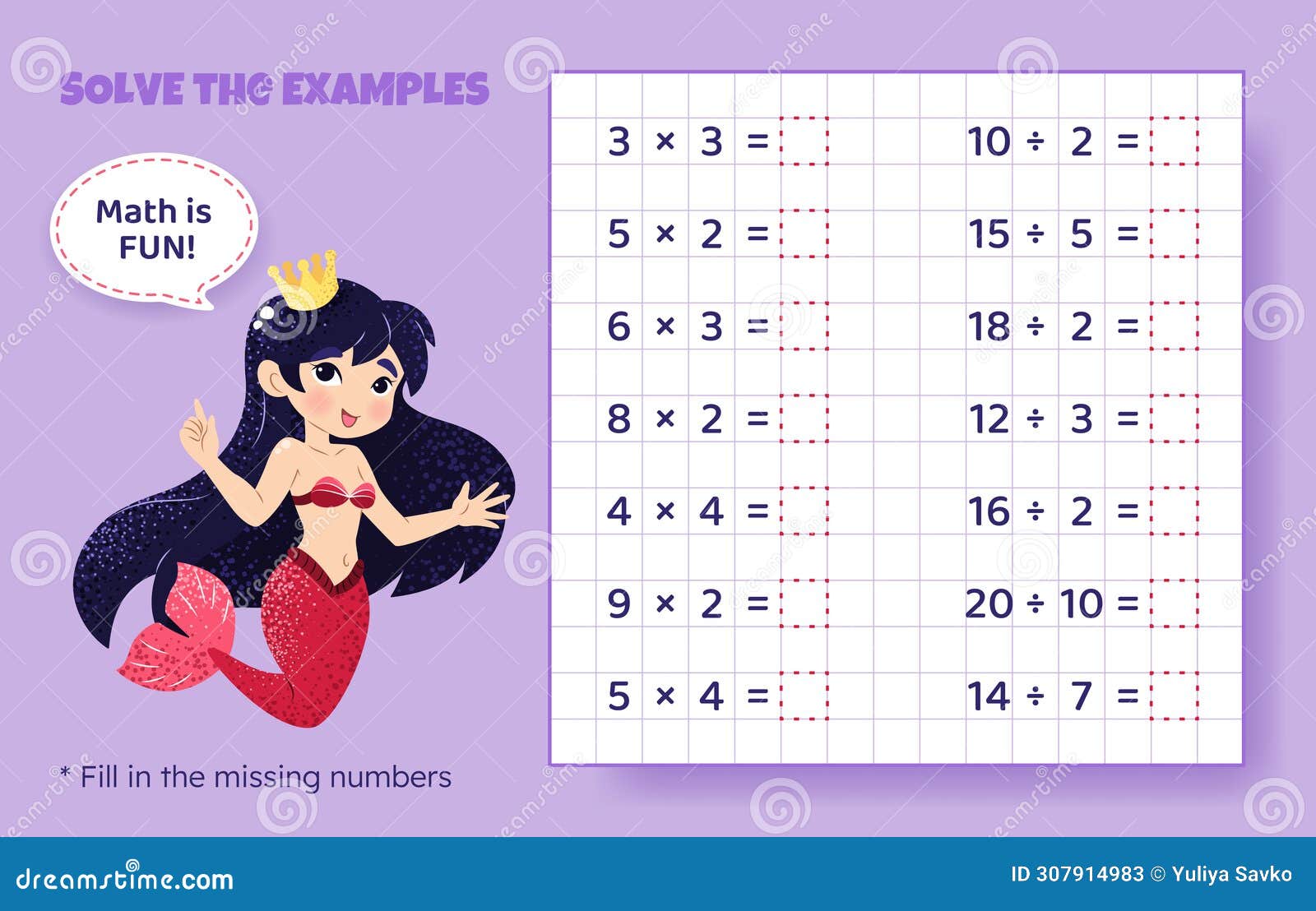 Math Game for Kids. Multiplication and Division. Stock Illustration ...