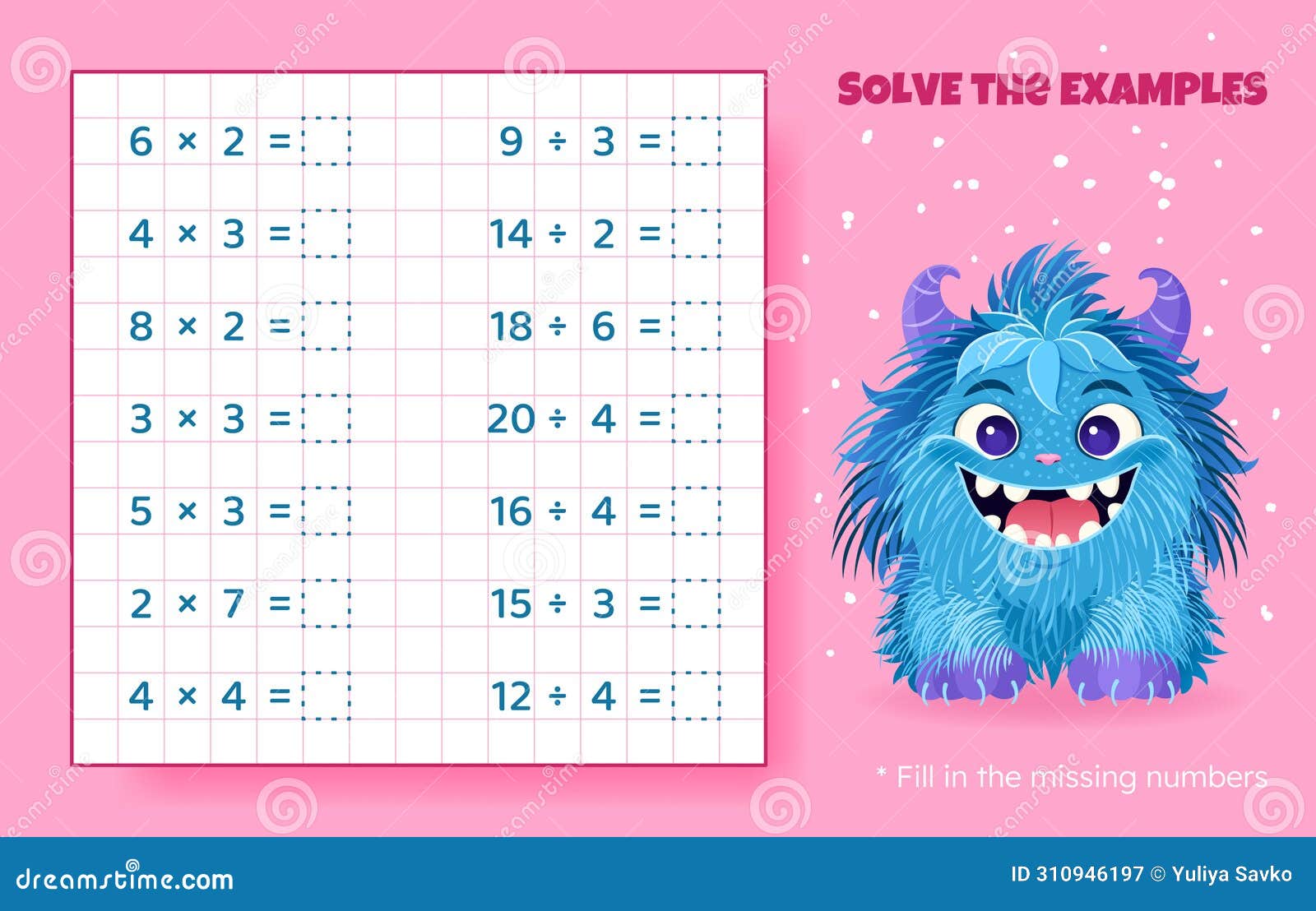 Math Game for Kids. Multiplication and Division. Stock Vector ...