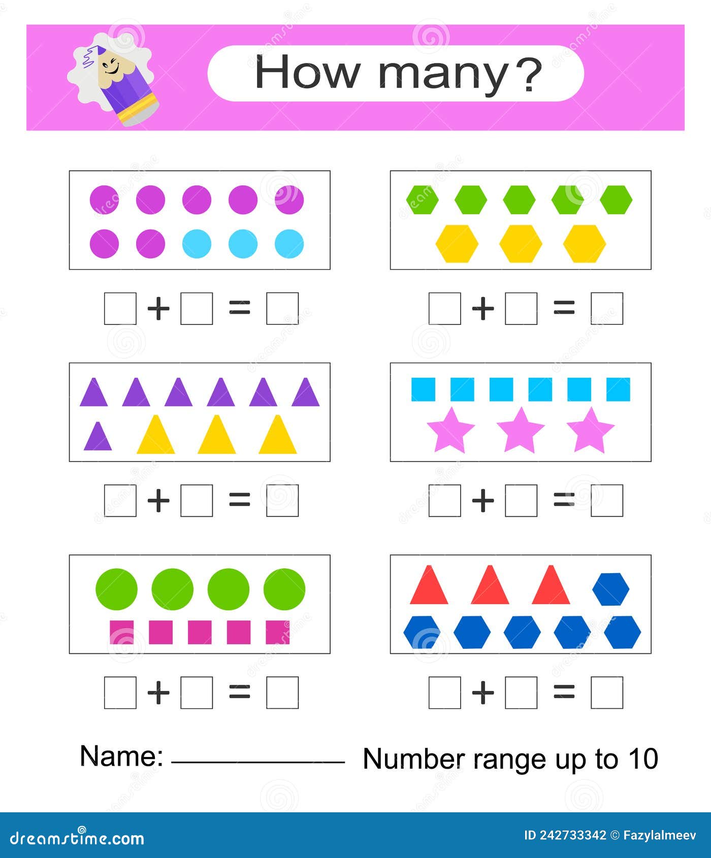 Math Game for Kids. Preschool Worksheet Activity Stock Vector ...