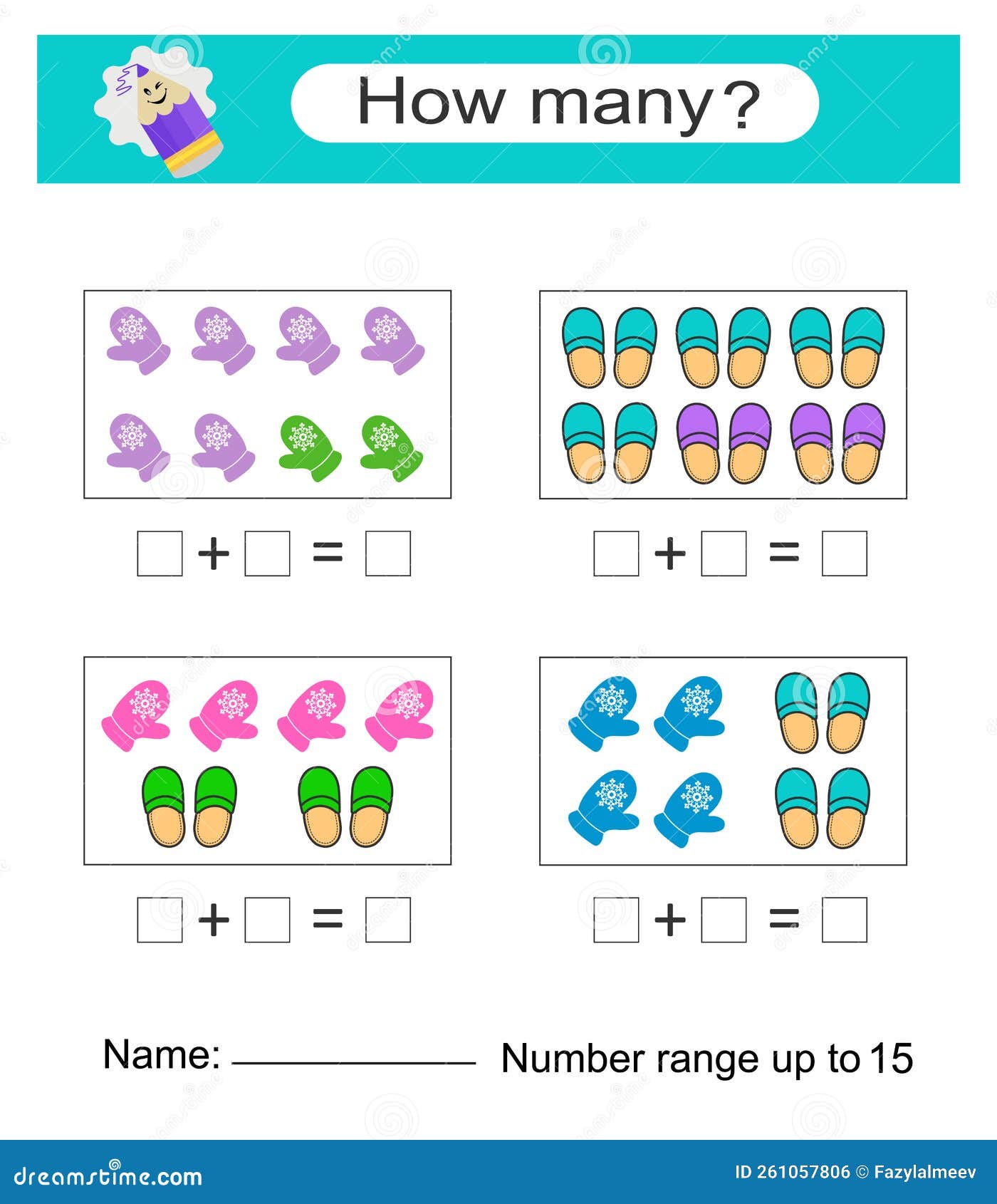 Math Activity for Kids. Developing Numeracy Skills. Vector. Flat Design ...
