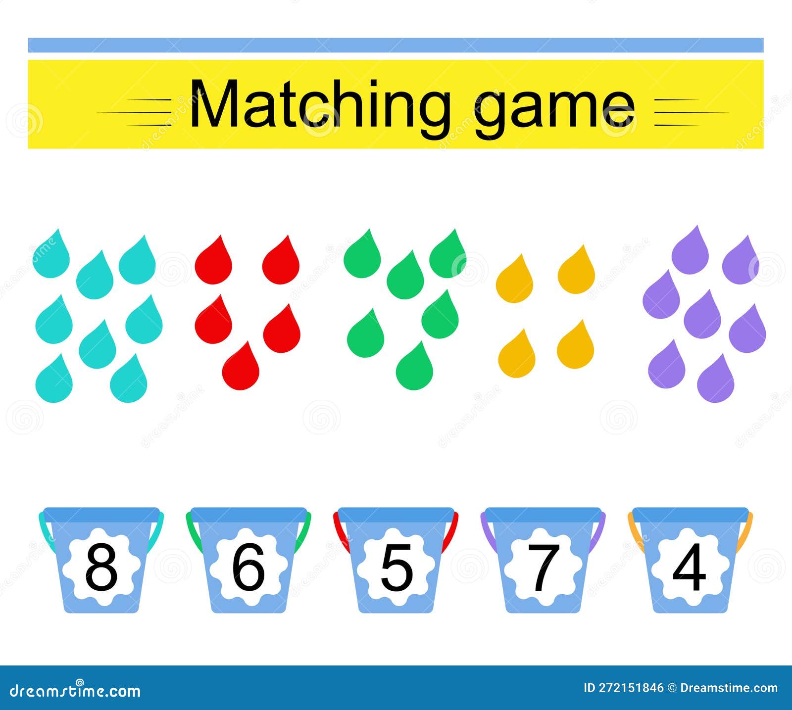 Math Game. Matching Game. Number Range Up To 10. Stock Vector ...