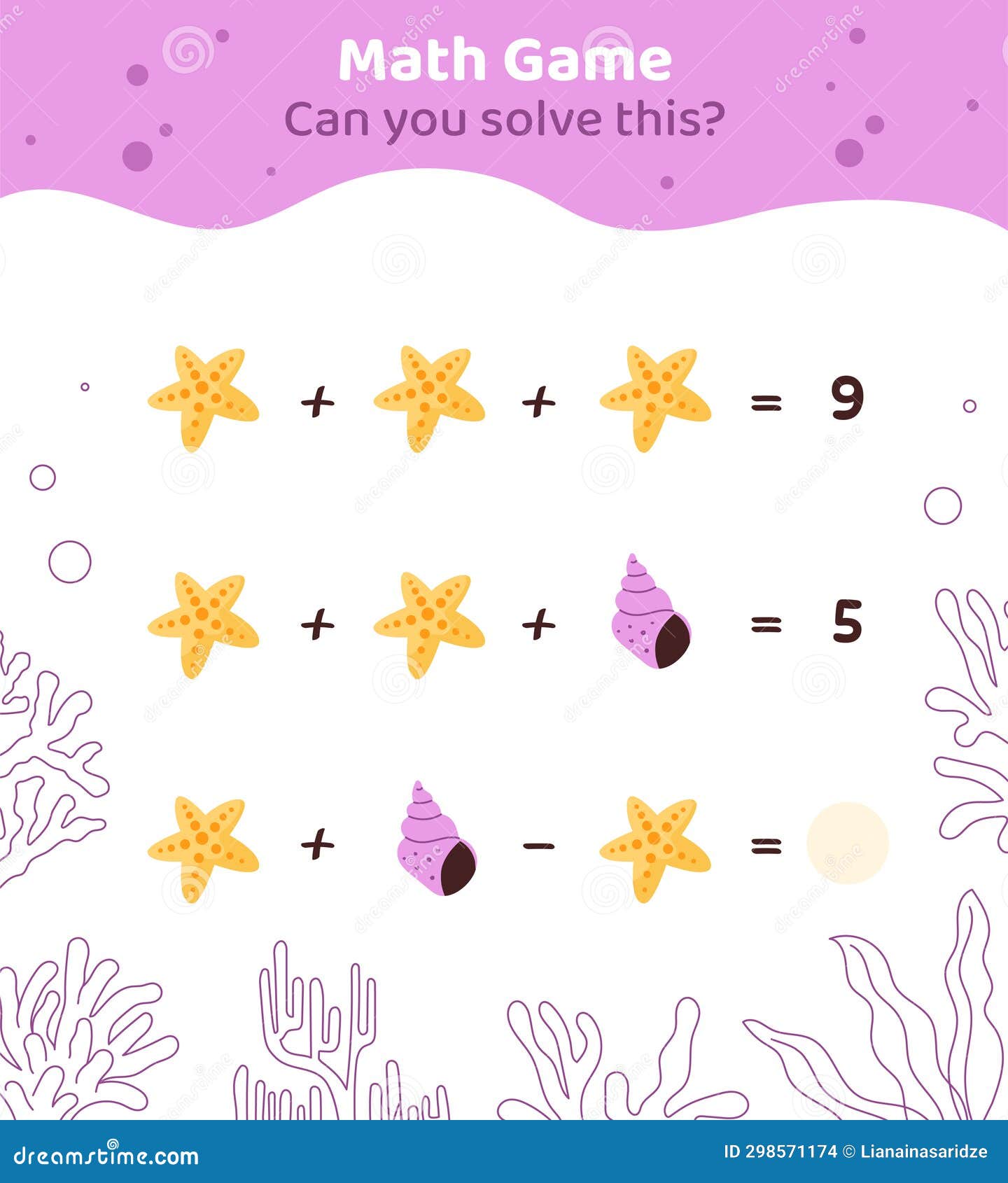 Math game vector template stock vector. Illustration of addition ...