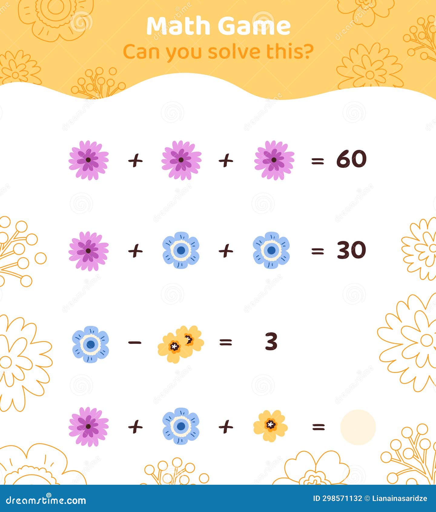 Math game vector template stock vector. Illustration of game - 298571132