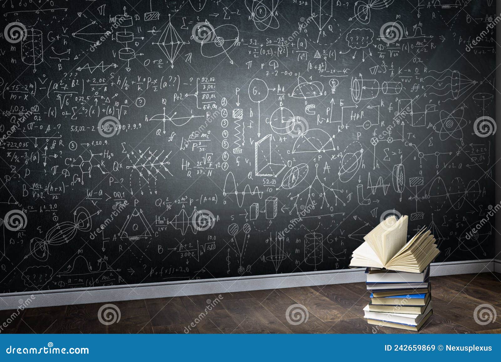 Math Geometry Formulas on Background. Stock Image - Image of ...