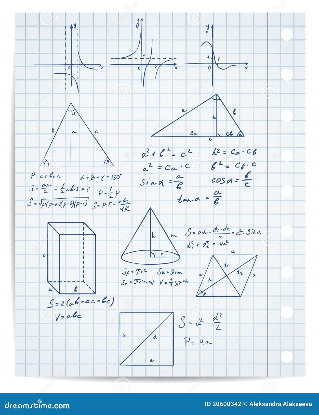 Math and geometry set stock illustration. Illustration of number - 20600342