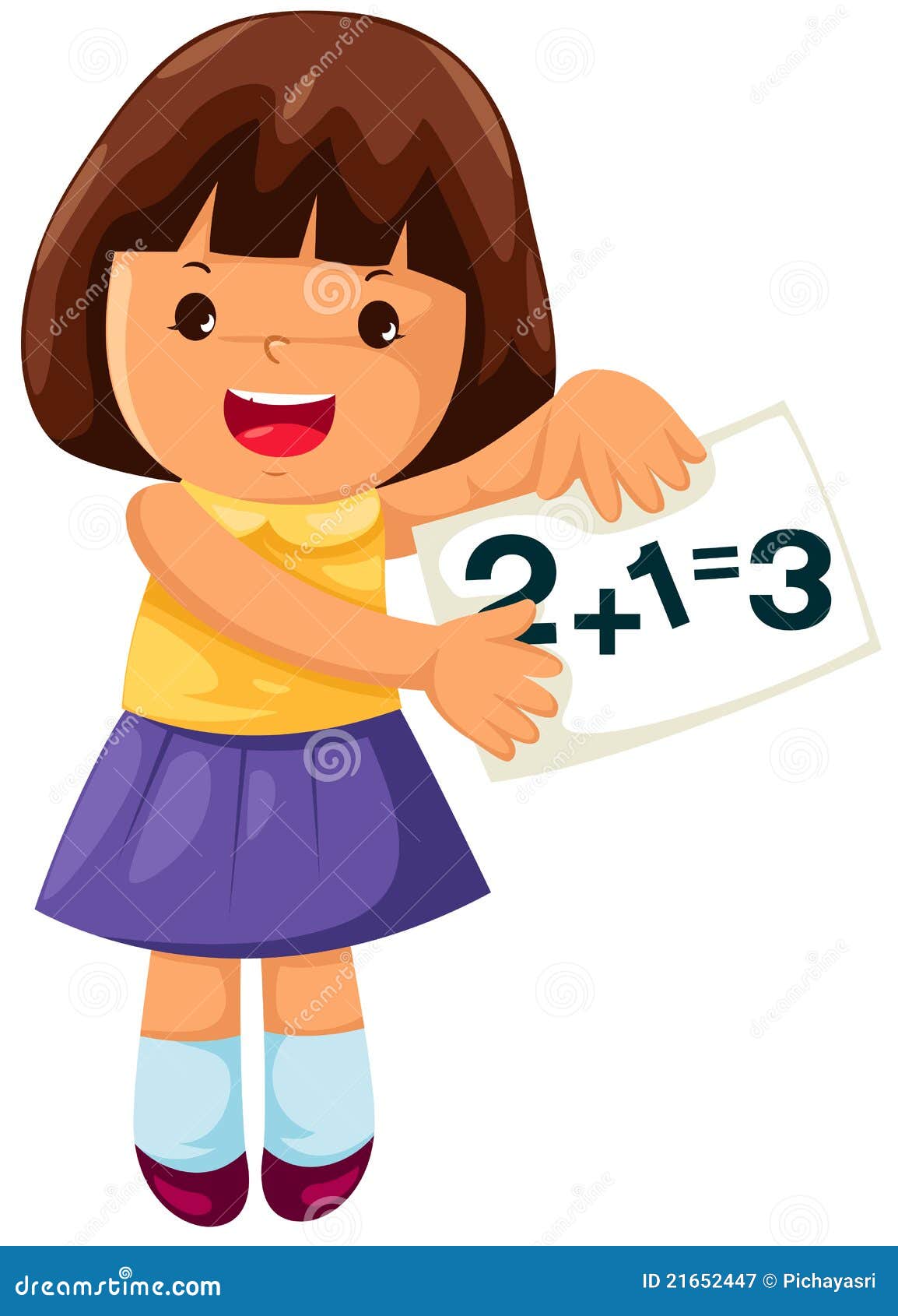 Math girl stock vector. Illustration of kindergarten - 21652447