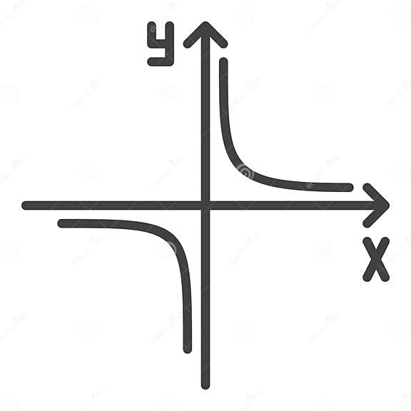 Math Graph with Arrows Vector Concept Outline Icon or Sign Stock ...