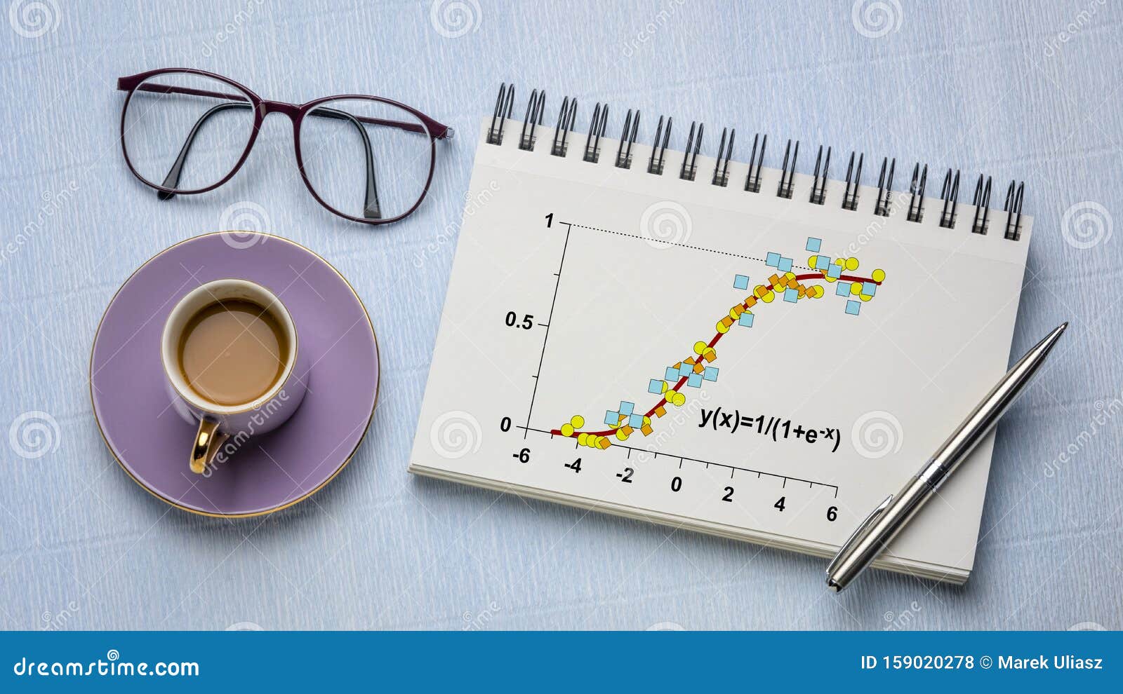 Math Graphs in Spiral Notebook Stock Photo - Image of statistics, plot ...