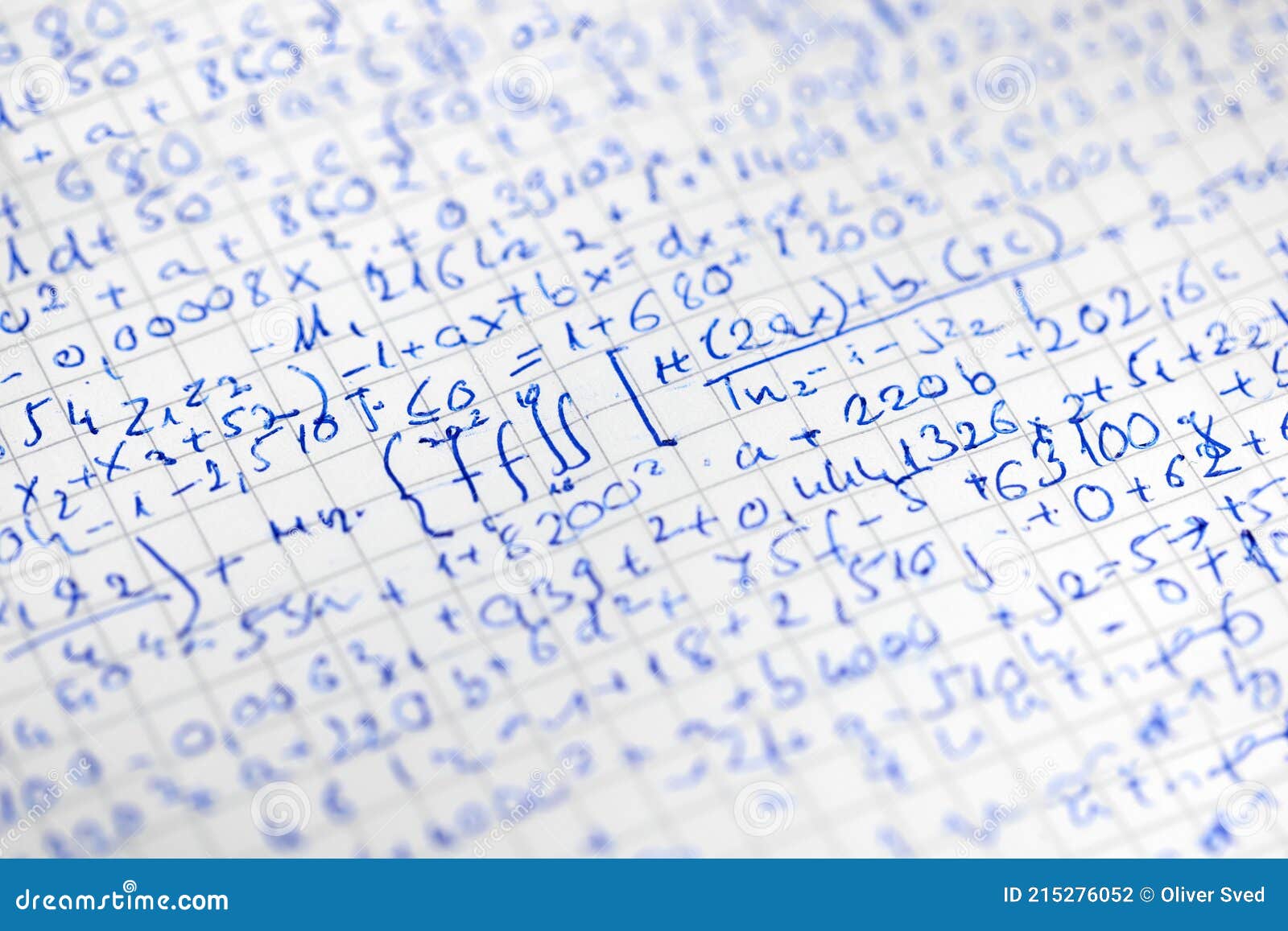 Math Handwriting in Notebook Closeup Stock Photo - Image of business ...