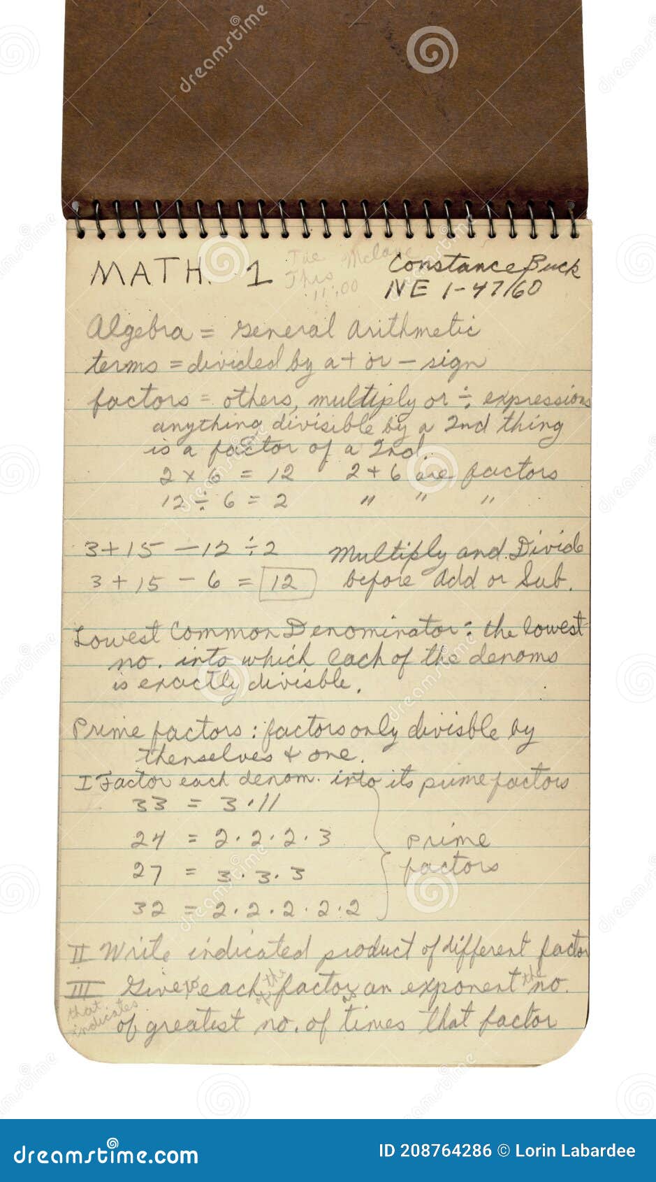 Math3_Highschool Student Notebook Editorial Photo - Image of ideas ...