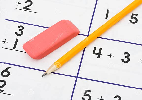 Math Homework stock photo. Image of addition, erase, learn - 14821706