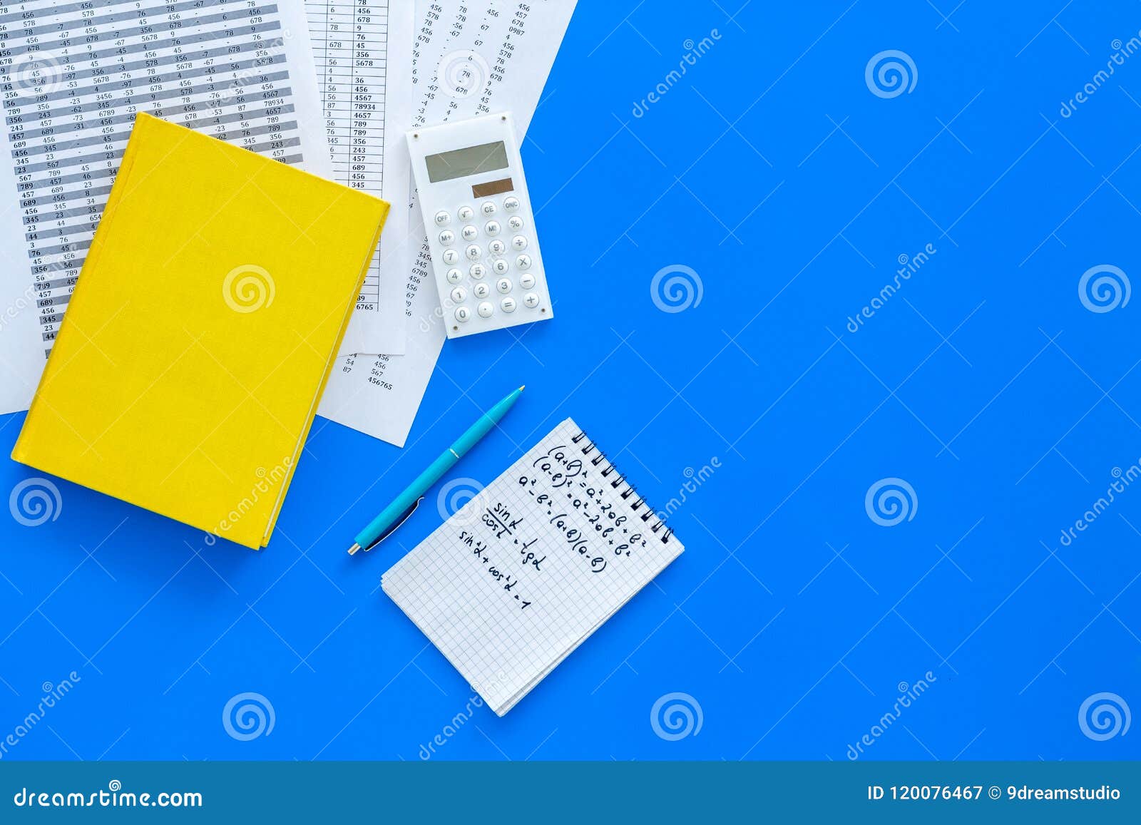 Math Homework. Math Textbook or Tutorial Near Sheet with Numbers ...