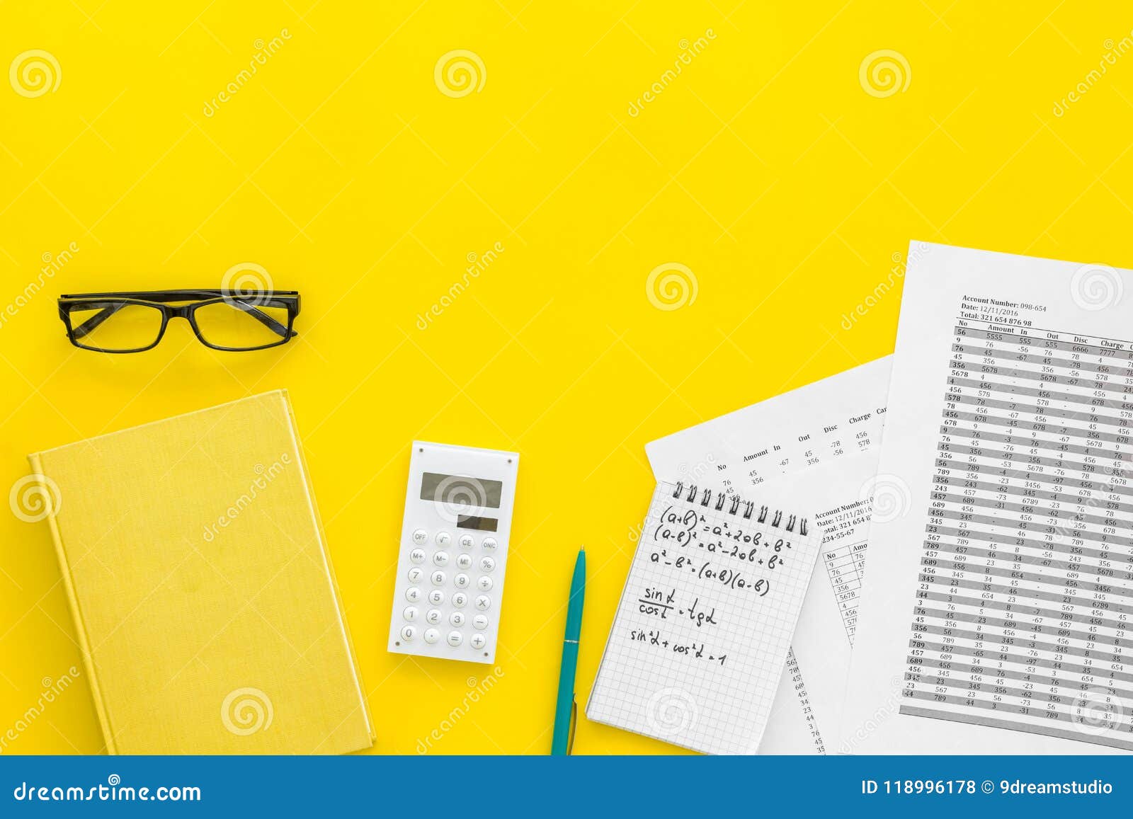 Math Homework. Math Textbook or Tutorial Near Sheet with Numbers ...